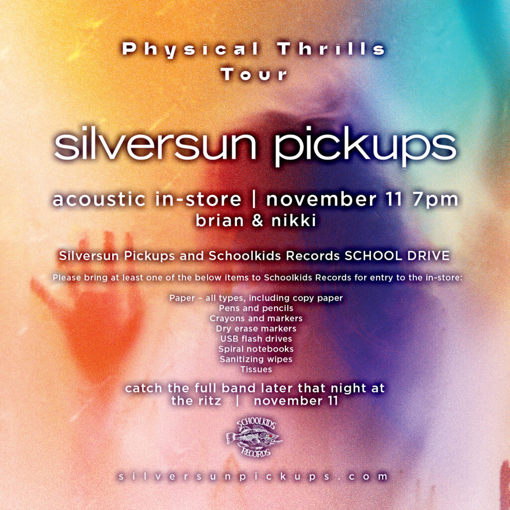 IN-STORE PERFORMANCE ANNOUNCED IN RALEIGH, NC – Silversun Pickups